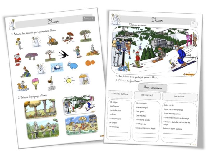 L’hiver : Diaporama, vocabulaire, exercices | Bout de Gomme