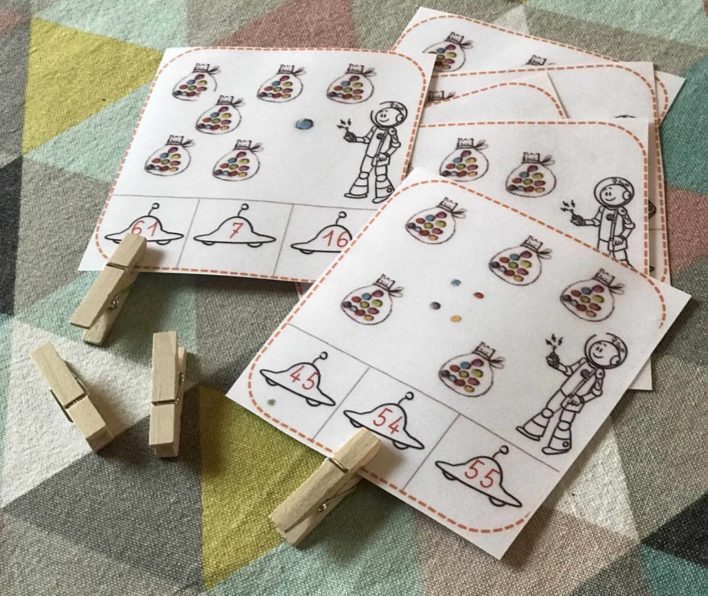 Cartes à pinces des nombres de 0 à 79 | Bout de Gomme