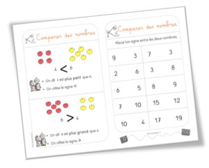 Comparer des nombres : matériel et leçon | Bout de Gomme