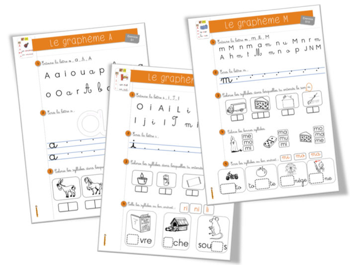Exercices sons CP , entrée par graphème | Bout de Gomme